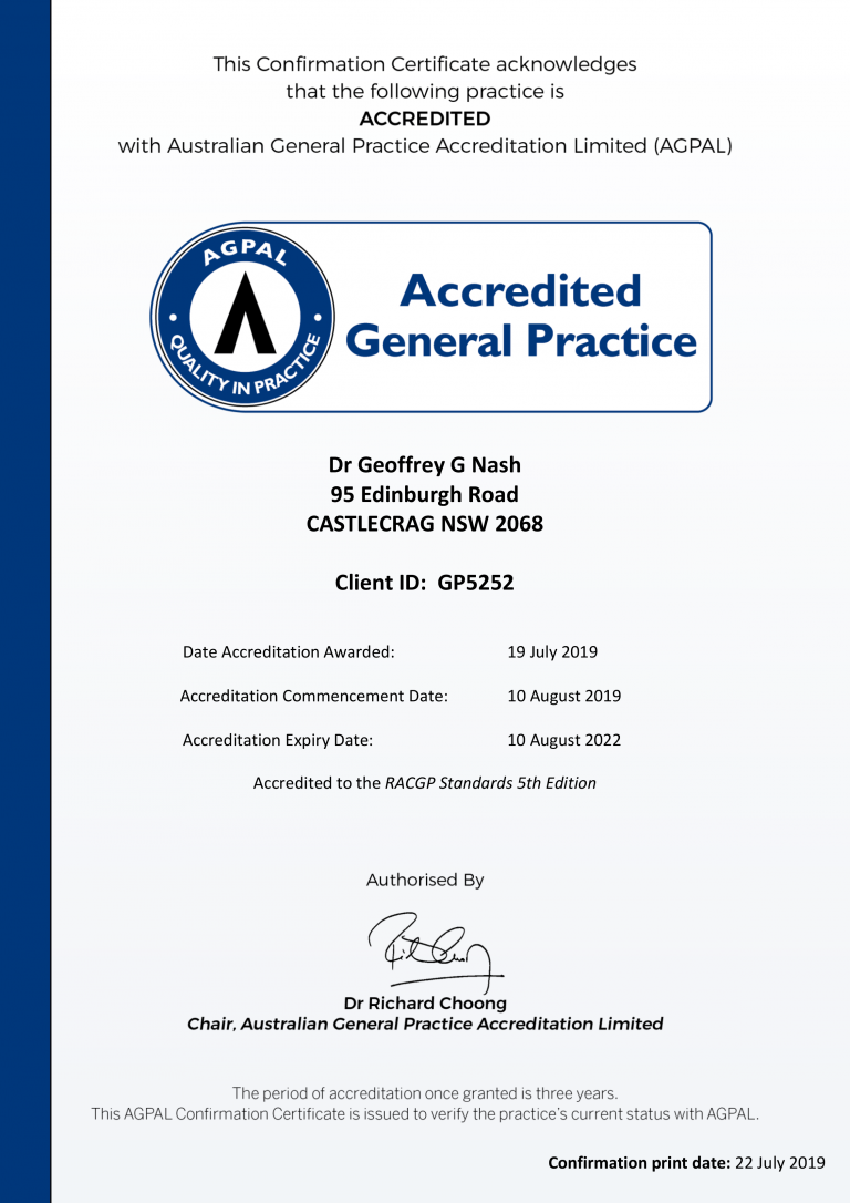 2019 - 2022 Australian General Practice Accreditation